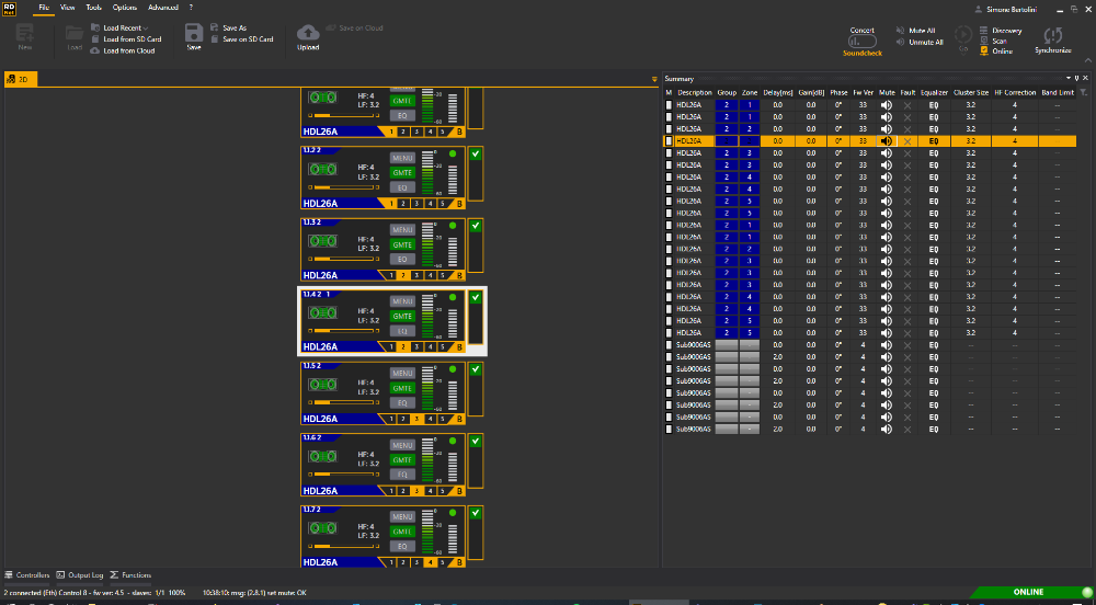 RDNET RCF SOUND SYSTEMS MANAGEMENT AND CONTROL SOFTWARE - RCF