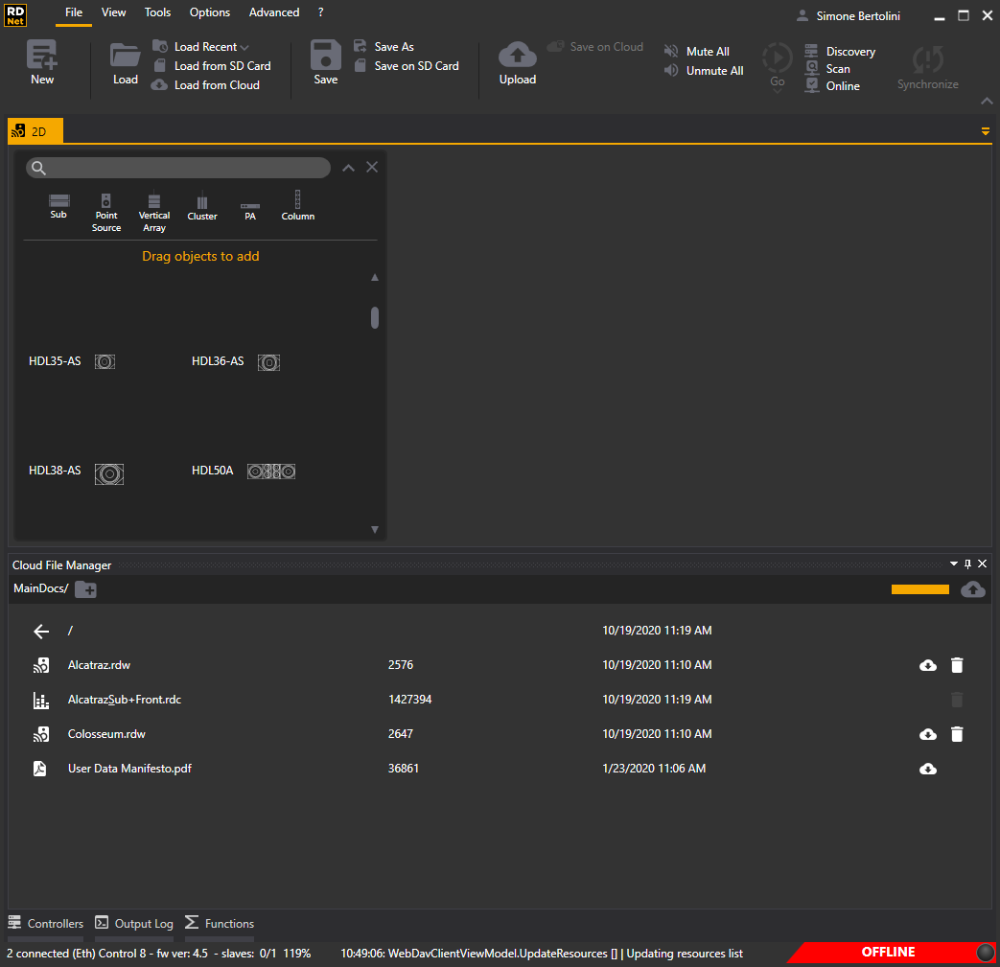 RDNET RCF SOUND SYSTEMS MANAGEMENT AND CONTROL SOFTWARE - RCF